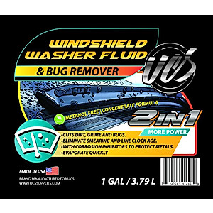 UCS 10015 2-In-1 Windshield Washer Fluid & Bug Remover 1 Gallon Pack of 1