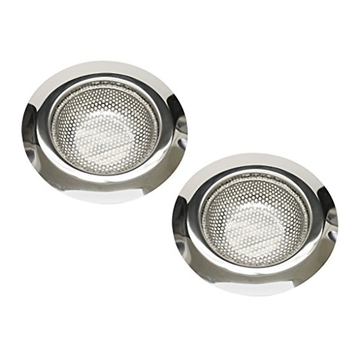 Keeney K820-33 2 Pcs Stainless Steel Kitchen Sink Drain Strainer Wide Rim 4.5" Diameter (Large) Anti Clogging Technology (2 Piece)