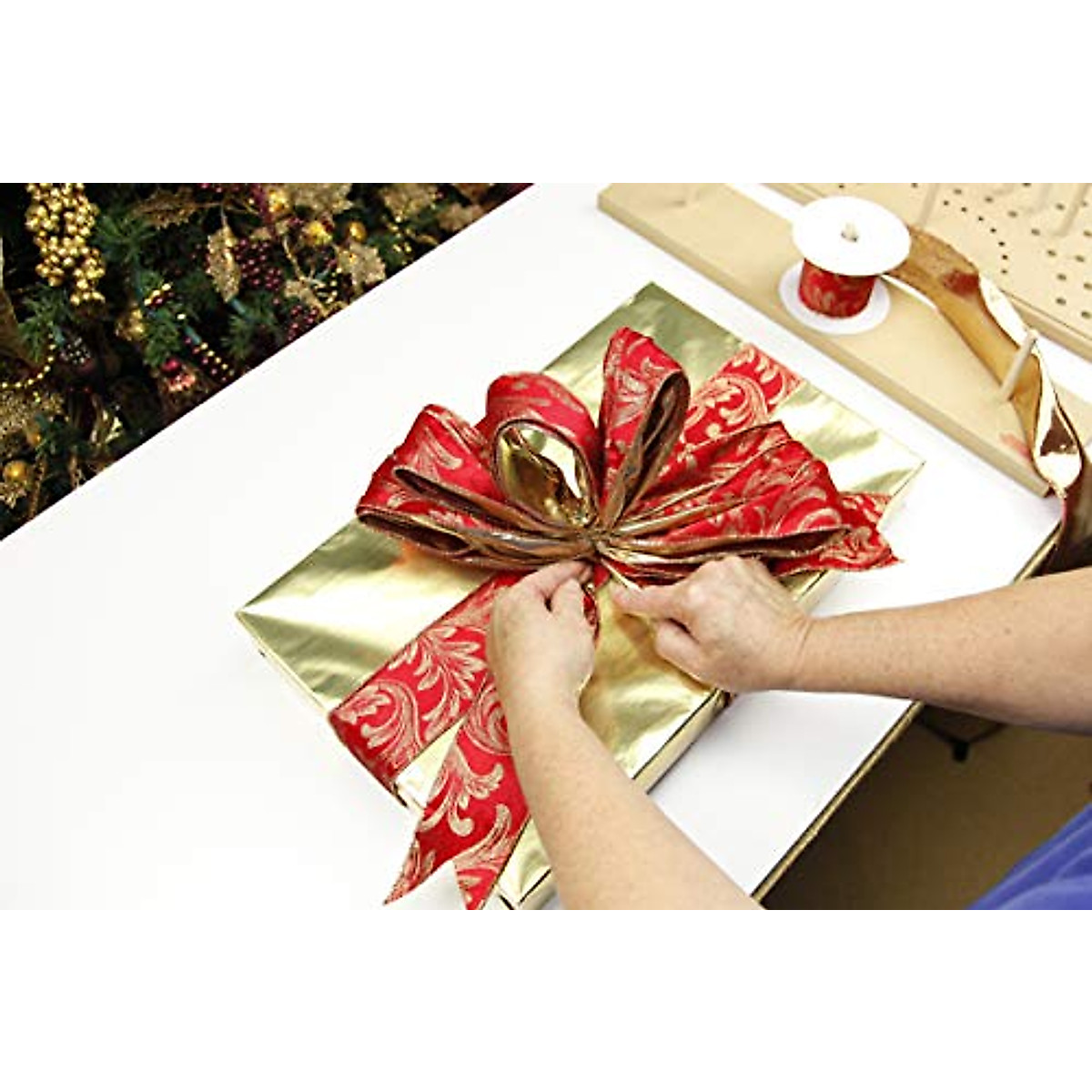Pro Bow - The Hand Bow Maker (Large), Patented - Make Custom 3 Ribbon Bows for Holiday Wreaths and More
