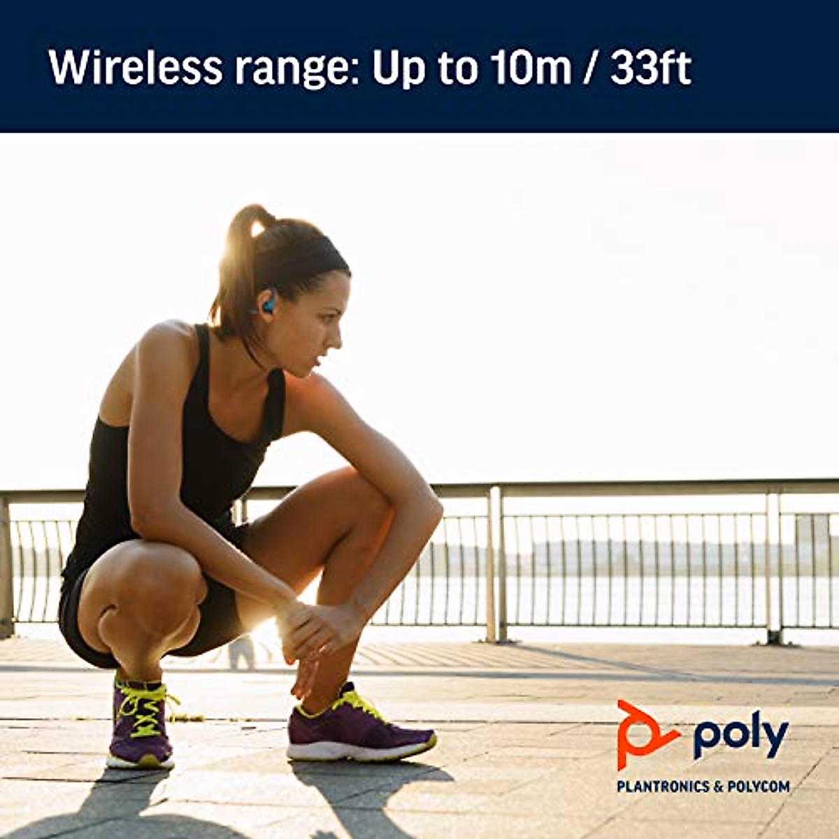 Plantronics - BackBeat FIT 2100 Wireless Bluetooth In Ear Headphones (Poly) - Sweatproof & Waterproof Workout Headphones - Hear Your Surroundings/Train Safely-Connect to your cell phone via Bluetooth