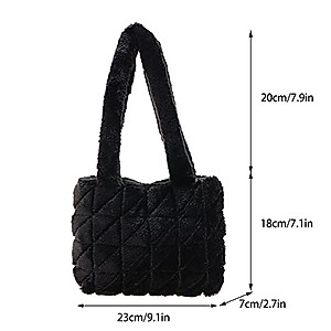 Shoulder Bags for Women Plush Tote Underarm Bags Soft Fluffy Casual Shoulder Handbags