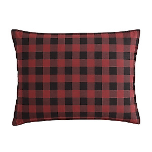Eddie Bauer - Queen Comforter Set, Cotton Reversible Bedding, Buffalo Plaid Home Decor for All Seasons (Red/Black, Queen)