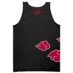 Ripple Junction Naruto Shippuden Adult Unisex Akatsuki Cloud Heavy Weight 100% Cotton Muscle Tank Top SM Black