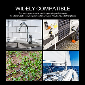 VIVOSUN Water Pressure Pump, 110V 5.5GPM 70 PSI Diaphragm Water Pump Include 1/2" and 3/4" Garden Hose Adapters, Power Plug for Bathrooms, Kitchens, RVs, and Yachts
