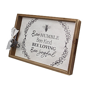 Young's Inc Bee Wood Tray, Multi