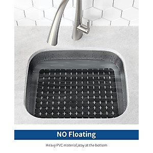 Bligli Sink Mat for Stainless Steel/Ceramic Sinks, 2 Pack 15.7x11.8 inches PVC Sink Protectors for Bottom of Kitchen Sink, Dishes and Glassware drain Mats, Durable and Fast Draining (Black)