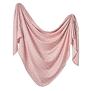 Large Premium Knit Baby Swaddle Receiving Blanket "Star" by Copper Pearl