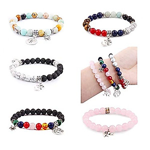 Fishdown 418 pcs 8mm Crystal Beads for Jewelry Making, Natural Stone Healing Beads for Bracelets, Gemstone Beading & Jewelry Necklace Making DIY Kit