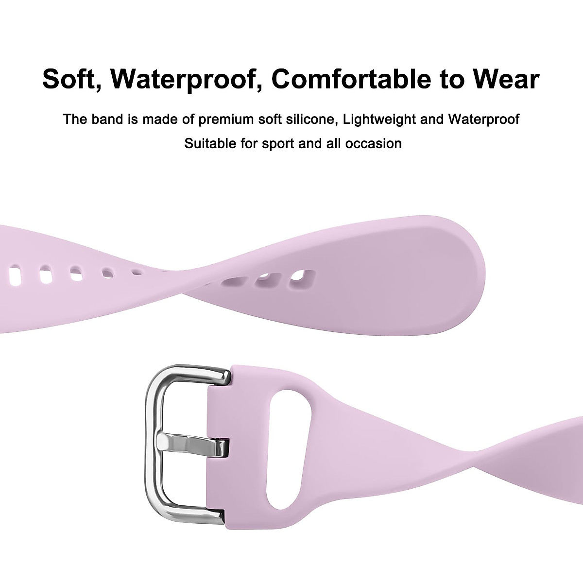 Meliya Silicone Band Compatible for Gizmo Watch 3 2 1, 20mm Soft Waterproof Gizmo Watch Band Replacement Bands, Breathable & Washable (Light Purple)