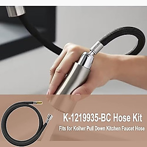 K-1219935-BC Replacemnet Hose Kit for Kohler Pull-Down Kitchen Faucet 67 inches Bright Chrome Finish Compatible with Kohler Pull-Out Kitchen Faucet Hose Replacemnet Part K-1304674-BC