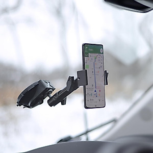 Bracketron HD Phone Dock PRO Dash and Window Metal Clamp Mount, Phone Holder for Car, Universal Phone Mount for Phones up to 3.5 Inches Wide