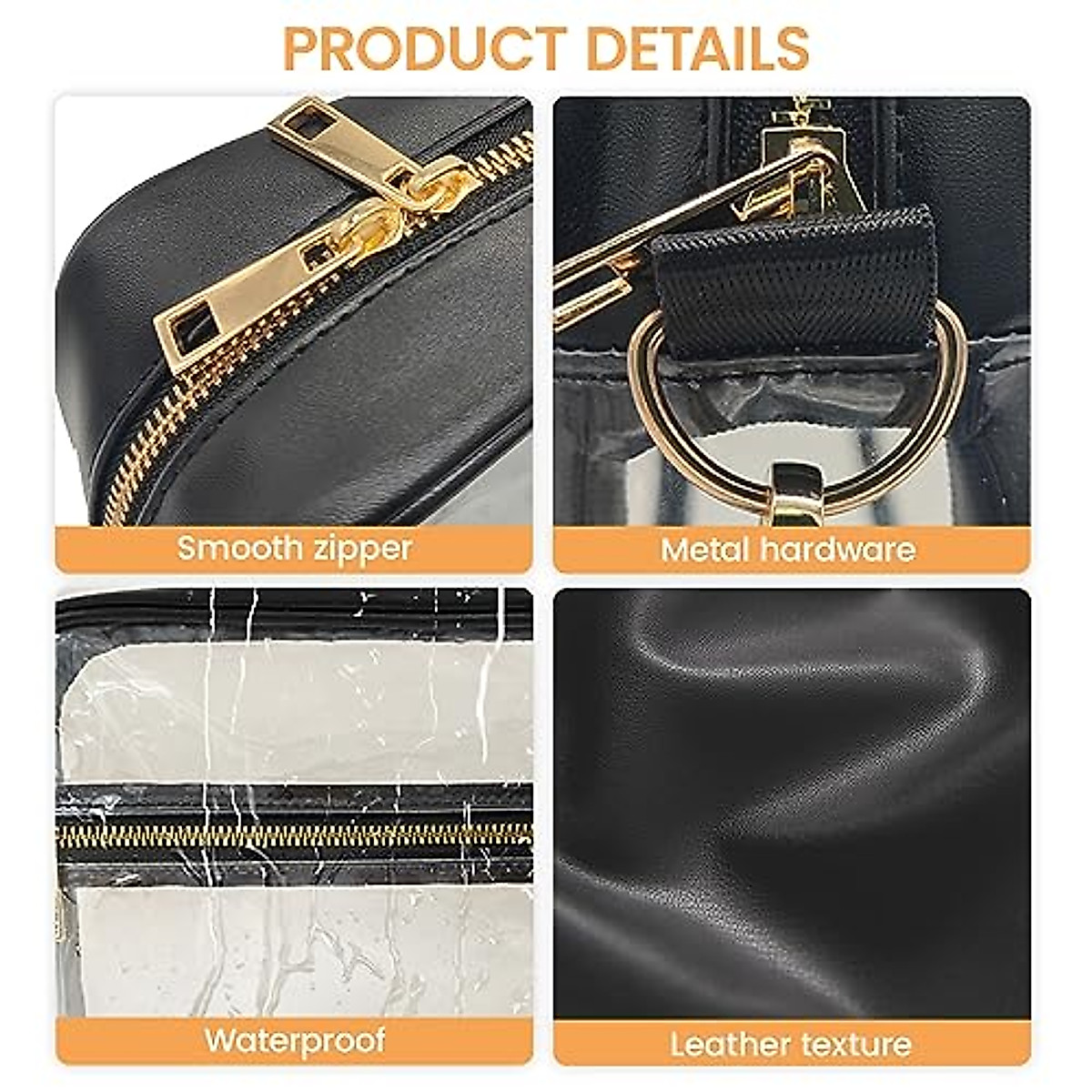 EXQUILEG Clear Bag Stadium Approved - Clear Crossbody Bag with Adjustable Strap, Large Clear Purse for Concerts Sports