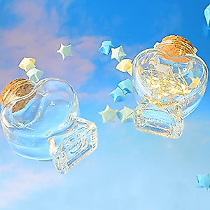 Clear Glass Bottle With Cork Stopper, 50ML Heart Shapes Bud Vases Jars, 3.15 X 2.5 X 1.6inch Mini Message Wish Bottle 1 Piece (Love Bottle)