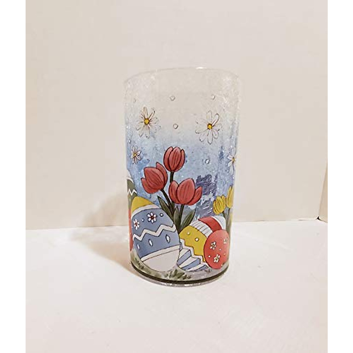 Yankee Candle New Easter Egg Tulip Flowers Crackle Jar Candle Holder Spring Accent