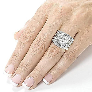 Kobelli Diamond Engagement Ring and Wedding Band Set 2 3/5 carats (ctw) in 14K White Gold, Size 11, White Gold