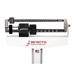 Detecto 437 Mechanical Physician Scale Without Height Rod - Die-Cast Beam with Black Aluminum Insert - Rigid Construction with Precise Results, Eye-Level Display - 450Lbs x 4 oz Capacity