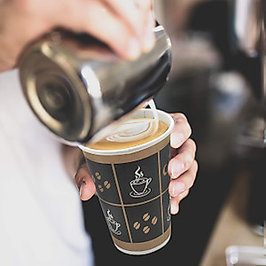 JUST PACK IT [12 oz - 100 Sets with Lids] PREMIUM Paper Hot Coffee Cups with Resealable Lids - Leak Free To Go Disposable Hot Beverage Drinks