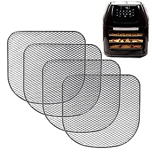 Dehydrator Rack Compatible with Chefman 6.3 Quart Digital Air Fryer, for Power XL Airfryer Pro 6 QT Power Air Fryer Oven 6QT 12.5 QT, for Caynel Air Fryer Oven (4Pack) 304 Stainless Steel Air Fryer Rack Air Fryer Dehydrator Accessories