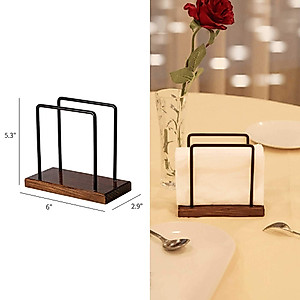 WWW-WOODART Napkin Holder for Table Napkin Holders for Kitchen Napkin Holder Wooden Napkin Holder for Table Rustic Napkin Holder Napkin Holder Standing Brown Napkin Holder Farmhouse Napkin Holder