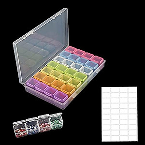 Transparent Diamond Painting Storage Container, 28/56 Grids Storage Box Diamond Art Accessories for Bead Rhinestone