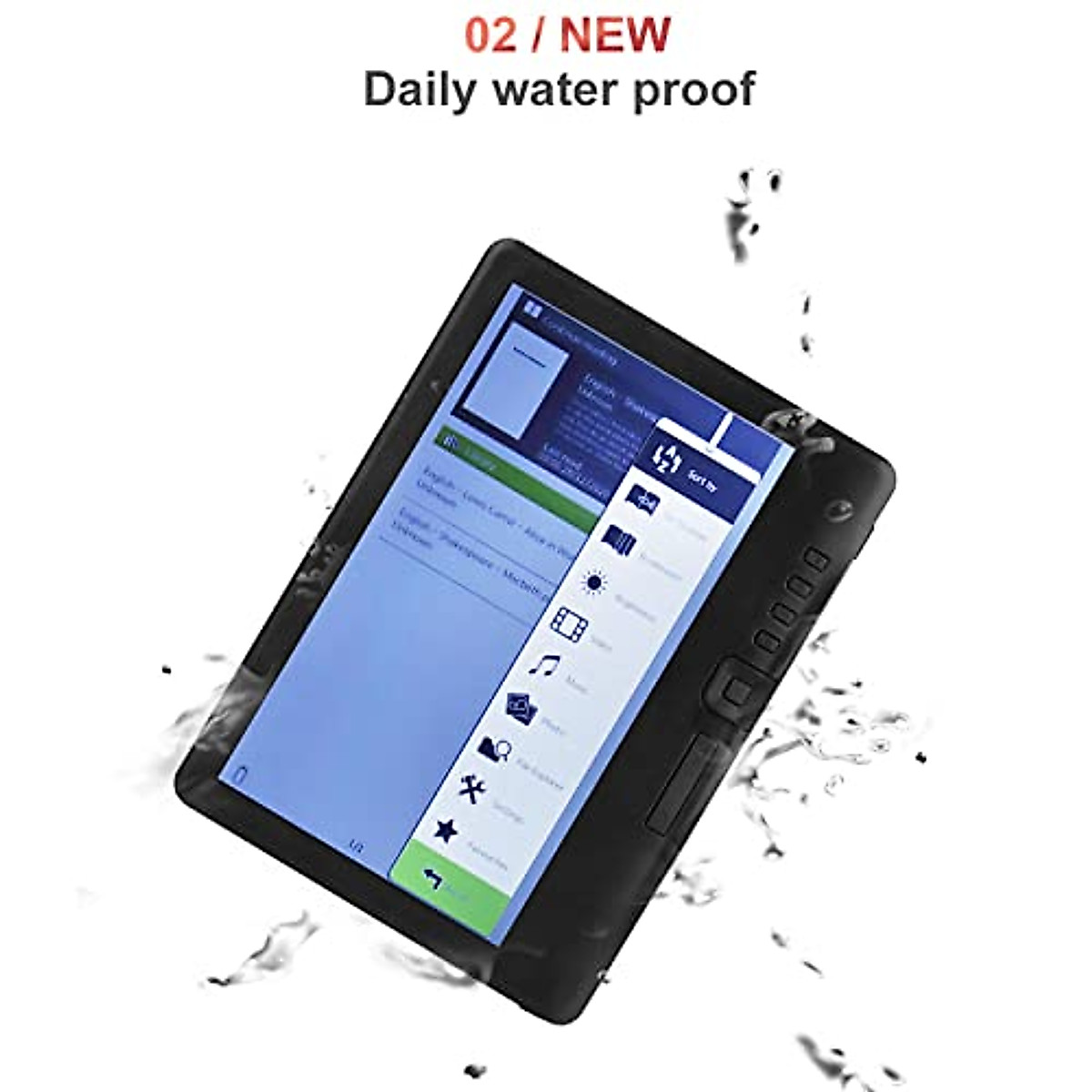 EBTOOLS 7in Color TFT LCD E Reader with HD 800x480 Screen, 16GB Storage, Mechanical Navigation Button, EPUB PDF TXT Support, with Protective Cover (8GB)