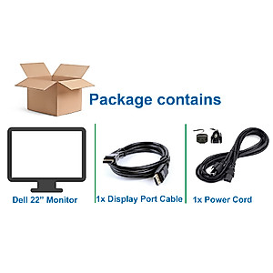 Dell U2212HMC UltraSharp 22 Inch LED Backlit Monitor, VGA, Display Port, DVD-D Port, Audio DC Out, 16.7 Million Colors, Vertican and Horizontal Viewing Angle 178 Degree (Renewed)