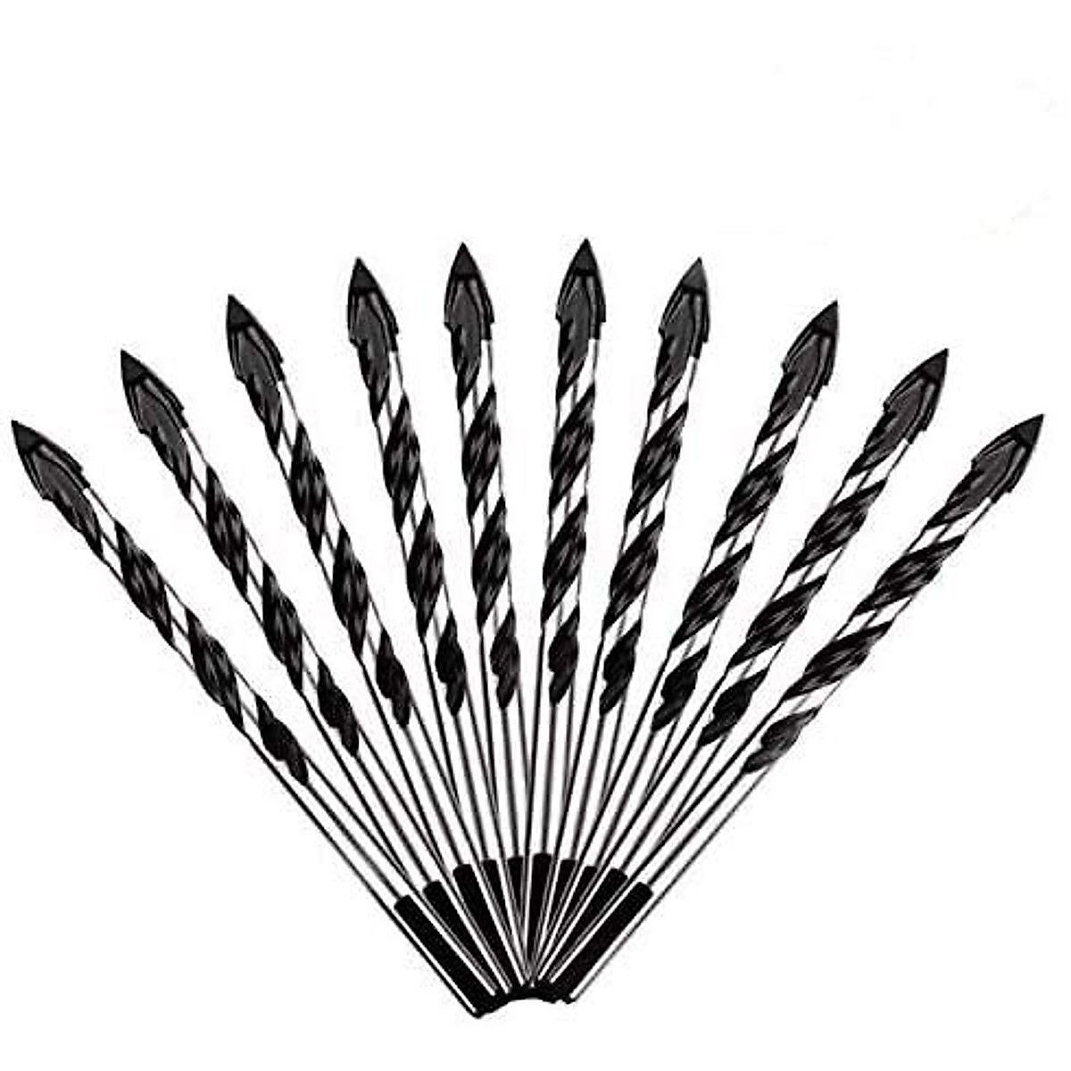 Multipurpose Drill Bits, 10-Piece 6mm Multi-Material Drill Bit Set for Drilling in Tile, Glass, Concrete, Brick, Wood, and Plastic, Tungsten Carbide Tipped Masonry Drill Bit Set for Wall Mirror