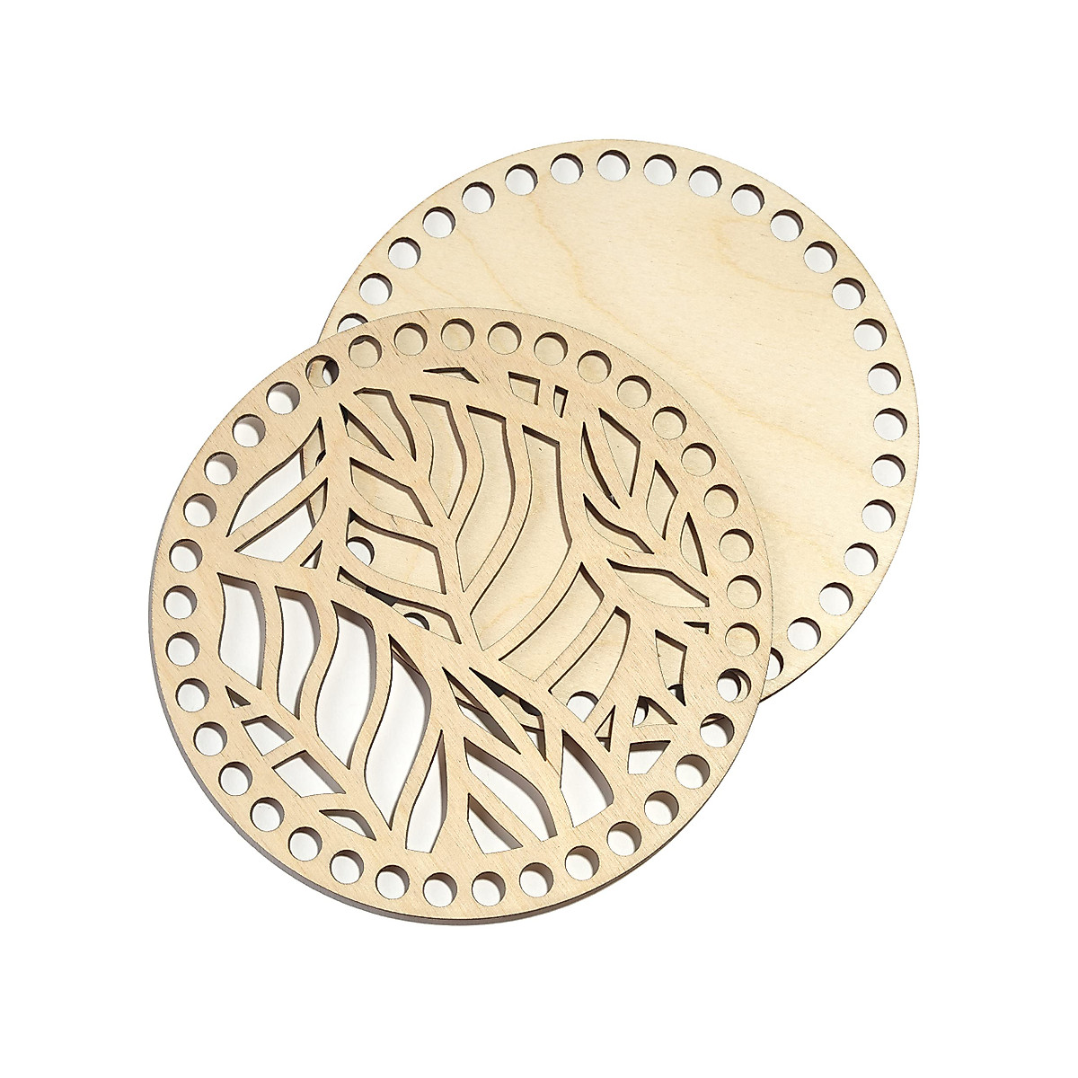 Premium Baltic birch plywood Round Wooden Basket Bottoms and lids set, solid wooden base for DIY Crochet