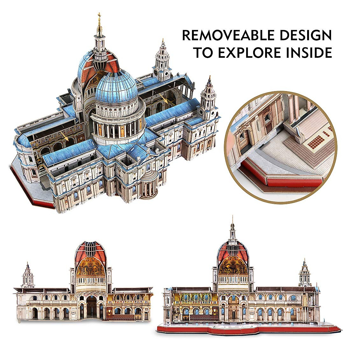 CubicFun 3D Puzzles for Adults - Large Notre Dame de Paris 3D Puzzle - Half-Opening Architecture, Enjoy Interior Views - Anniversary, Christmas, 2023 Gifts - 293 Pieces