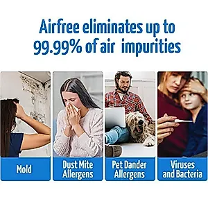 Airfree Tulip Filterless Air Purifier for Bacteria, Viruses, Mold and allergens Requires No Filter, Fan, or Humidifier - Small, White