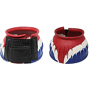CHALLENGER Horse Large Training Ribbed Rubber Hoof Impact Pull-On Overreach Protection Bell Boots Tie-Dye 41HI02TDY-L