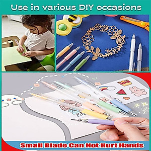 10PCS Cartoon Pattern Student Utility Knife Pen, Craft Cutting Tool Paper Pen Cutter Knife Creative Retractable, Cutter Knife Creative Retractable Precision Paper Cutting Carving Tools