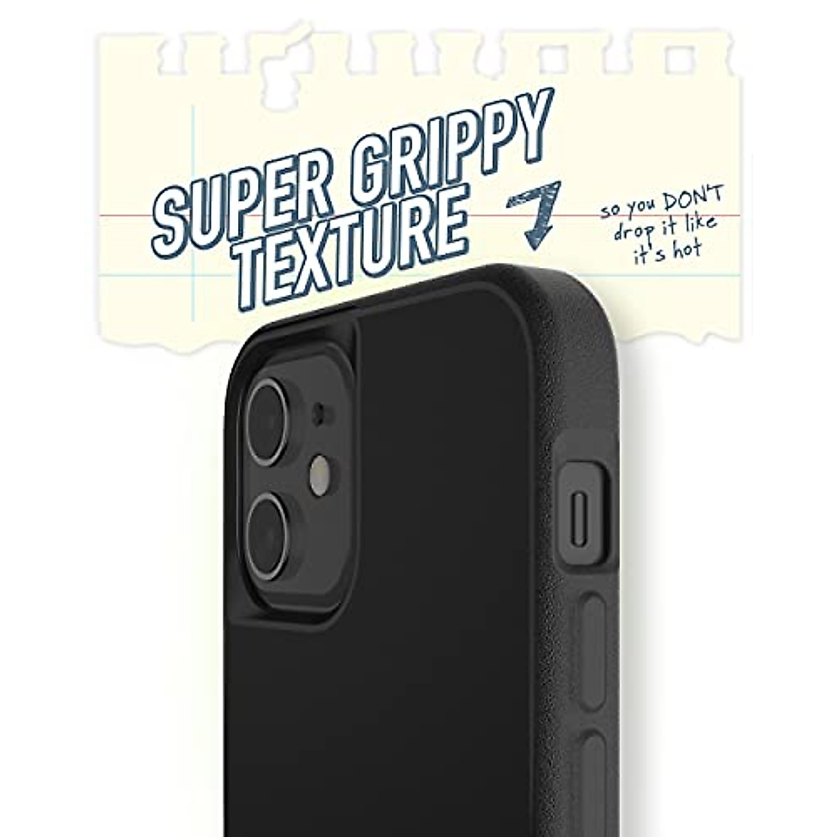 Smartish iPhone 12/12 Pro Slim Case - Gripmunk [Lightweight + Protective] Thin Cover (Silk) - Black Tie Affair