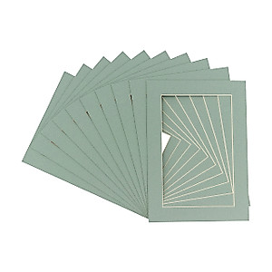 12x18 Mat Bevel Cut for 11x15 Photos - Acid Free Seafoam Green Precut Matboard - For Pictures, Photos, Framing - 4-ply Thickness