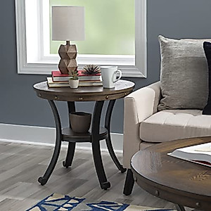 Powell Furniture Franklin Side Table, Small, Brown