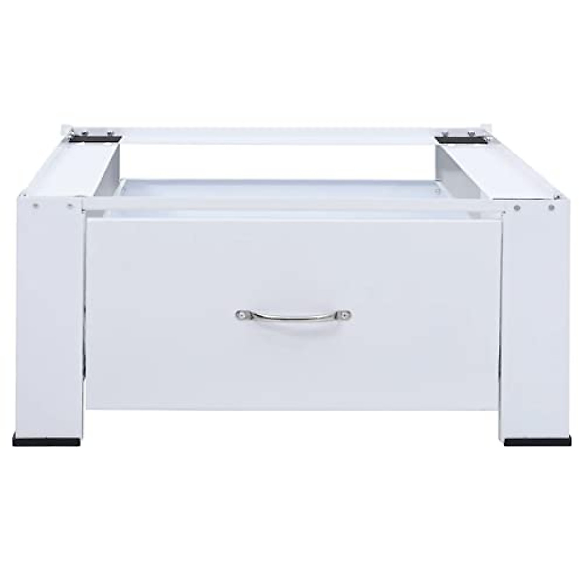 Tidyard Washing and Drying Machine Pedestal with Storage Drawer Non Slip Steel Dryer Stand White 27.2 x 27.2 x 12.8 Inches (W x D x H)