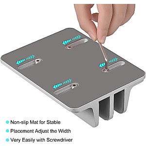 Universal Laptop Vertical Stand, Dual Desktop Stand Adjustable Notebook Stand (up to 17.3 inches) for Samsung/HP/Dell/Chrome Book laptops (Silver)