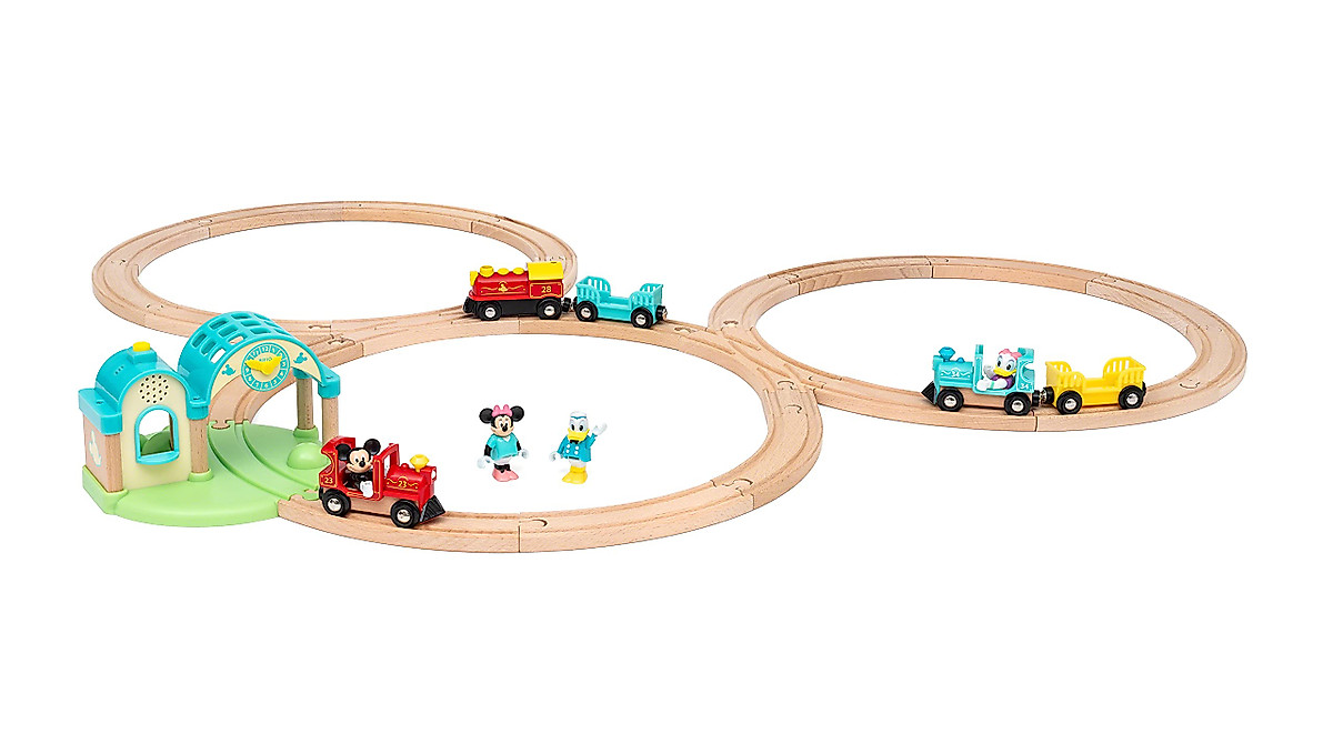 BRIO Disney Mickey's Deluxe Wooden Railway Set | Kids Train Toy