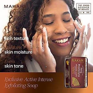 Makari Exclusive Active Intense Exfoliating Soap (7oz) | Unify & Illuminate | Advanced Brightening Bar for Dark Spots and Blemishes | Exfoliates Dead Skin Cells and Helps Reveal Natural Skin Radiance