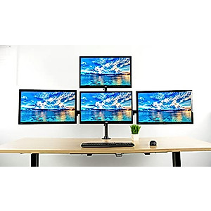Servicrt Quad Monitor Heavy Duty Desk Mount 3 + 1 Stand Holds Four Screens up to 24" Officeproducts Office Desk Office Organization Monitor Mount Dual Monitor Stand Monitor arm Computer Stand Monito
