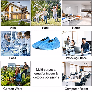 AIWIEP Shoe Covers Disposable Non-Slip for Indoor 100 Pack (50 Pairs), Disposable Boot & Shoe Covers | Durable, Recyclable, Water Resistant | Protect Your Home, Floors and Shoes