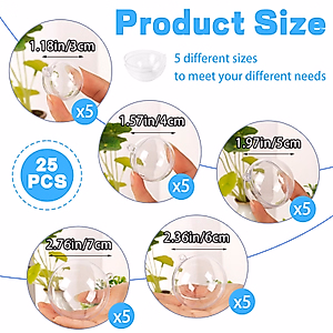 25 PCS Clear Plastic Fillable Ornaments,Transparent DIY Craft Ball,Clear DIY Christmas Ornament 5 Different Sizes for Wedding,Party,Home Decor