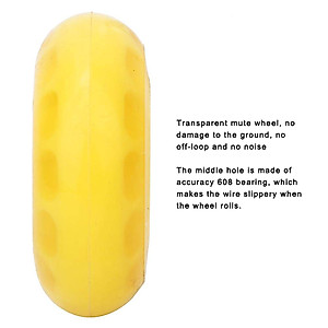 Roller Skate Wheel Accessories Luggage Replacement Wheel Yellow PU with 608ZZ Bearing Luggage Cart Skates Accessories 64x24x8mm