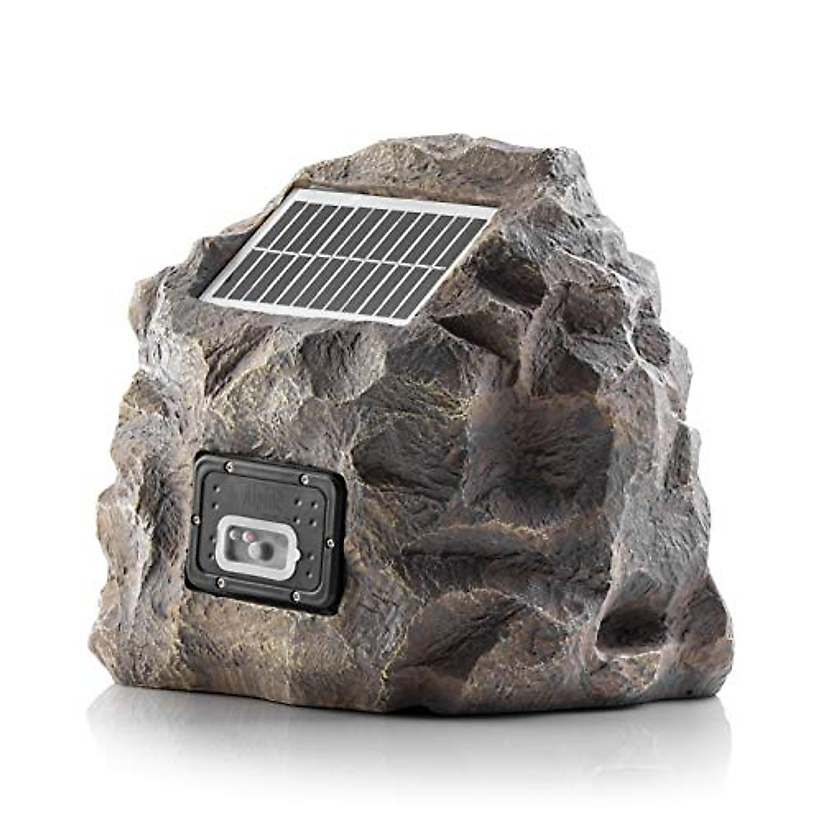 Alpine Corporation - Waterproof Bluetooth Solar-Powered Outdoor Wireless Rock Speaker – 50 Foot Range - Weatherproof, High-Fidelity Sound, Energy Efficient Solar Charging, Portable Audio System (Gray)