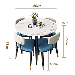 Table and Chair Set Reception Room Conference Table Office Club Lounge 80cm Round Dining Table Nordic 1 Table 4 Chairs Balcony Bedroom Hotel Negotiation Meeting Room Casual Breakfast Nook ( Color : GR