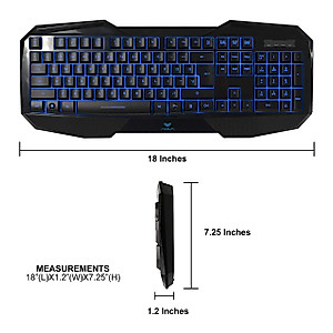 Beastron gaming keyboard and mouse combo,LED 104 Keys USB Ergonomic Wrist Rest Computer Keyboard USB Wired for Windows PC Gamers