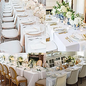 Tablecloth,Polyester Table Cloth, Wrinkle Resistant Washable Polyester Table Cover for Wedding Dining Table Buffet Parties and Camping. (White, 60×102 Inch 6pack)