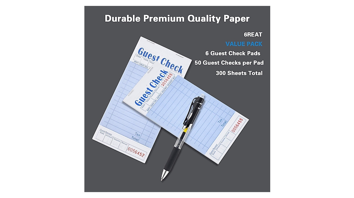 Quality Guest Check Book - 300 Checks for Servers
