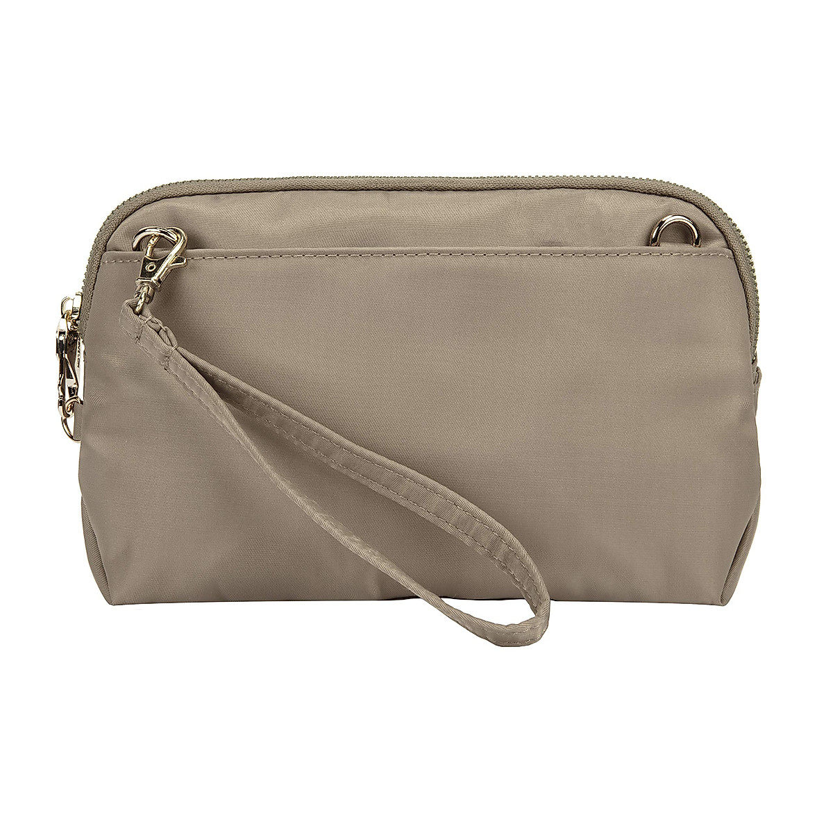 Travelon Women's Anti-Theft Tailored Convertible Crossbody Clutch, Sable, 9 x 5.25 x 2