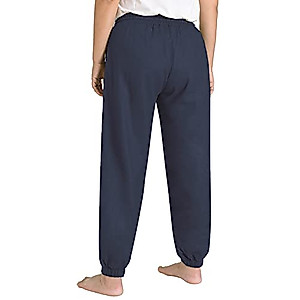 Weintee Women's Linen Joggers with Pockets 2X Navy
